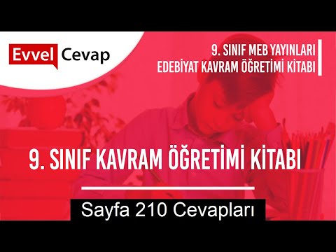 9. Sınıf Türk Dili ve Edebiyatı Kavram Öğretimi Kitabı Cevapları Sayfa 210