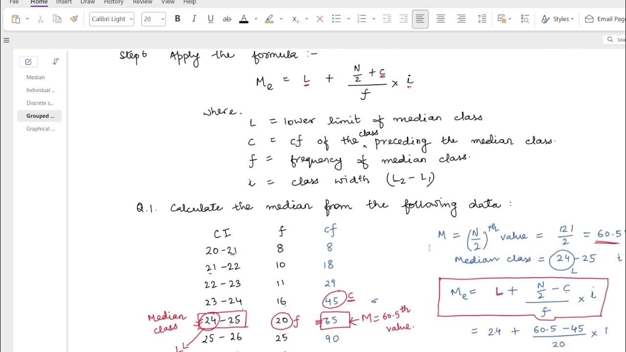Computation of Median - YouTube