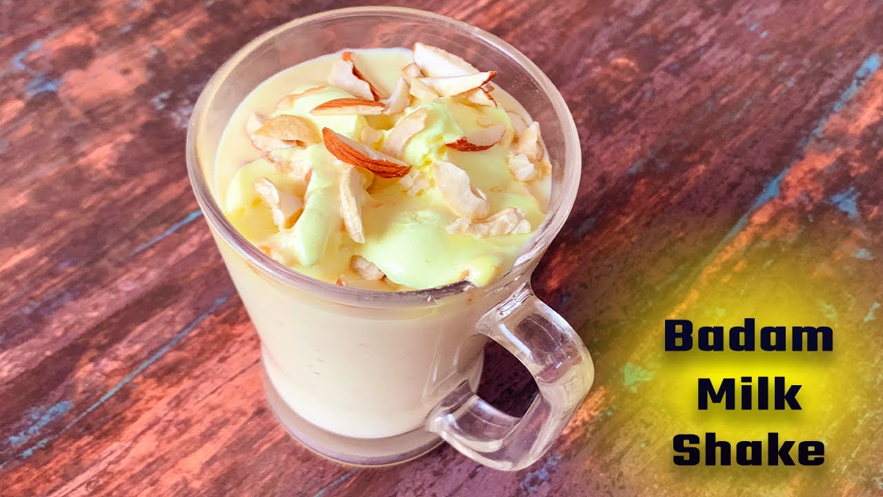 Badam Milk Shake Ice Cream Recipe|Badam Milkshake Recipe|How to make ...