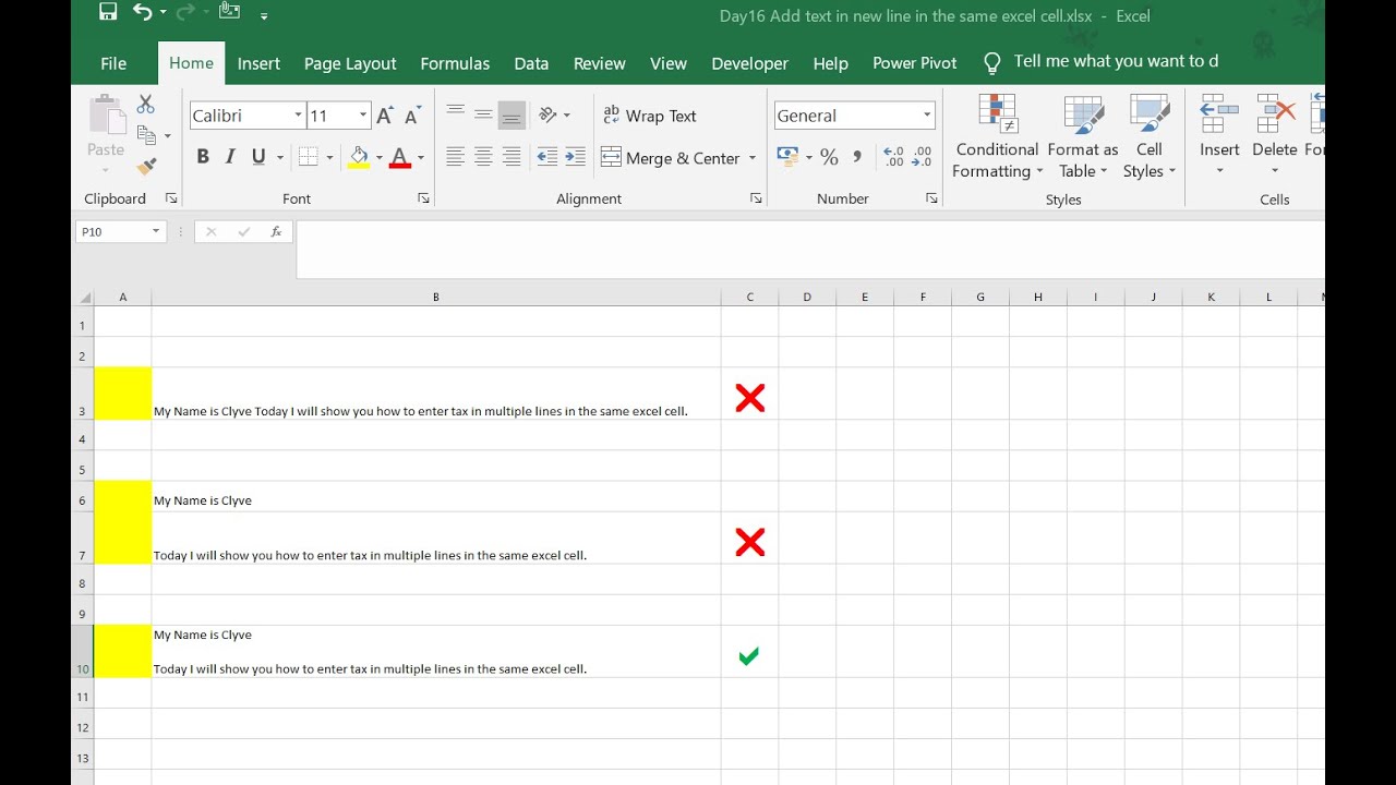 Day16 How To Make Paragraphs Within One Excel Cell YouTube Day16 How To Make Paragraphs Within One Excel Cell YouTube