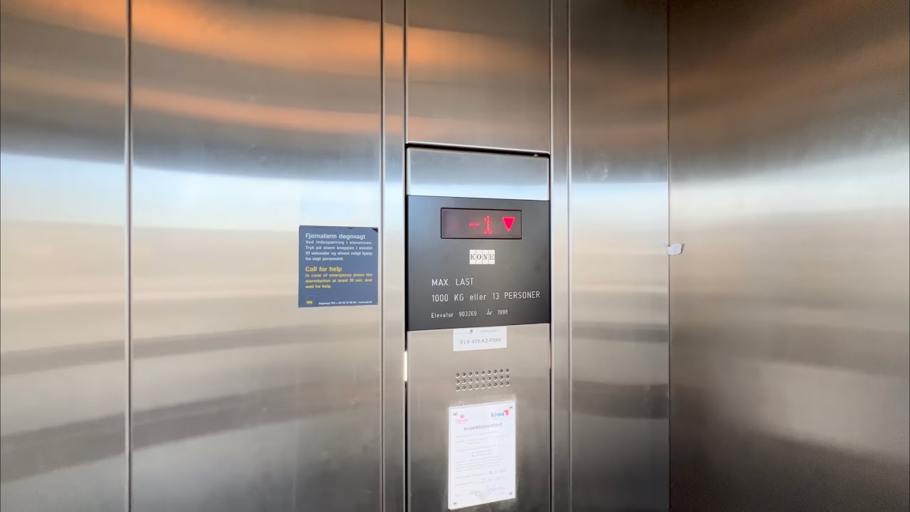 1998 KONE MonoSpace MRL Traction Elevator @ Copenhagen Airport, Copenhagen, Denmark. - YouTube