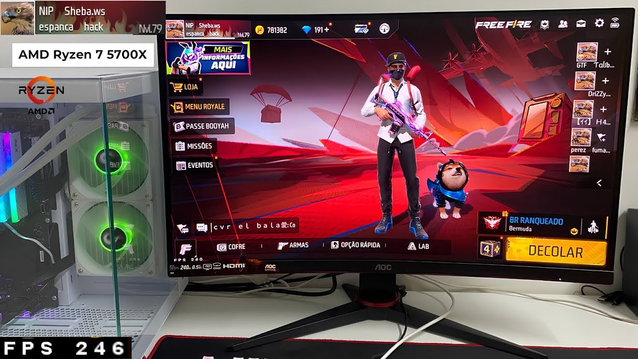 Free Fire Ryzen 7 5700x 240 FPS no ultra - YouTube