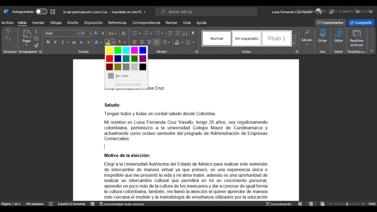 CÓMO RESALTAR TEXTO EN WORD - YouTube