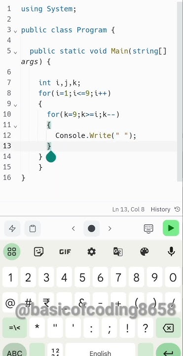 06-Triangle pettern using nested for loop in C#॥ Nested For Loop # ...