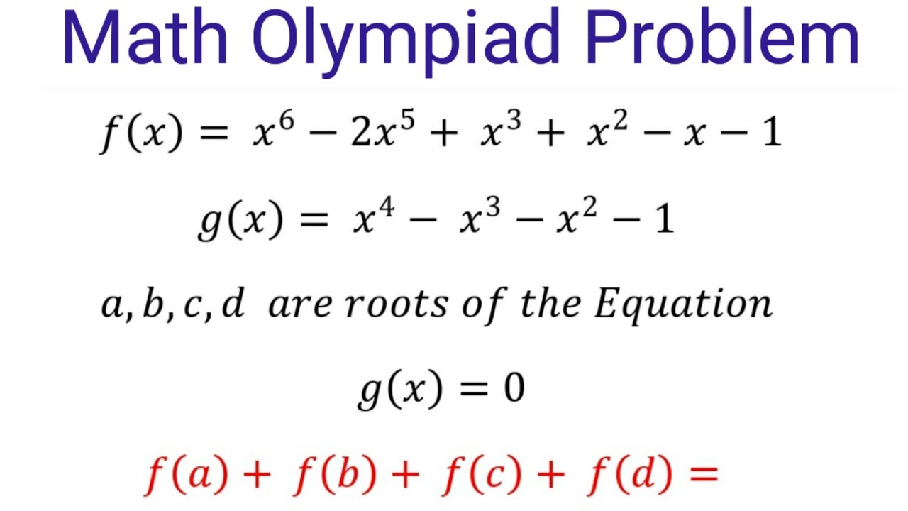 An Amazing Problem of Algebra| Maths Olympiad|Mathematics Olympiad ...