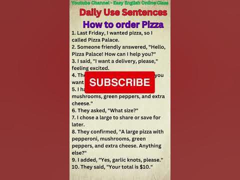 🌟How to order Pizza🌟| Daily Use Sentences | Speak English Fluently # ...