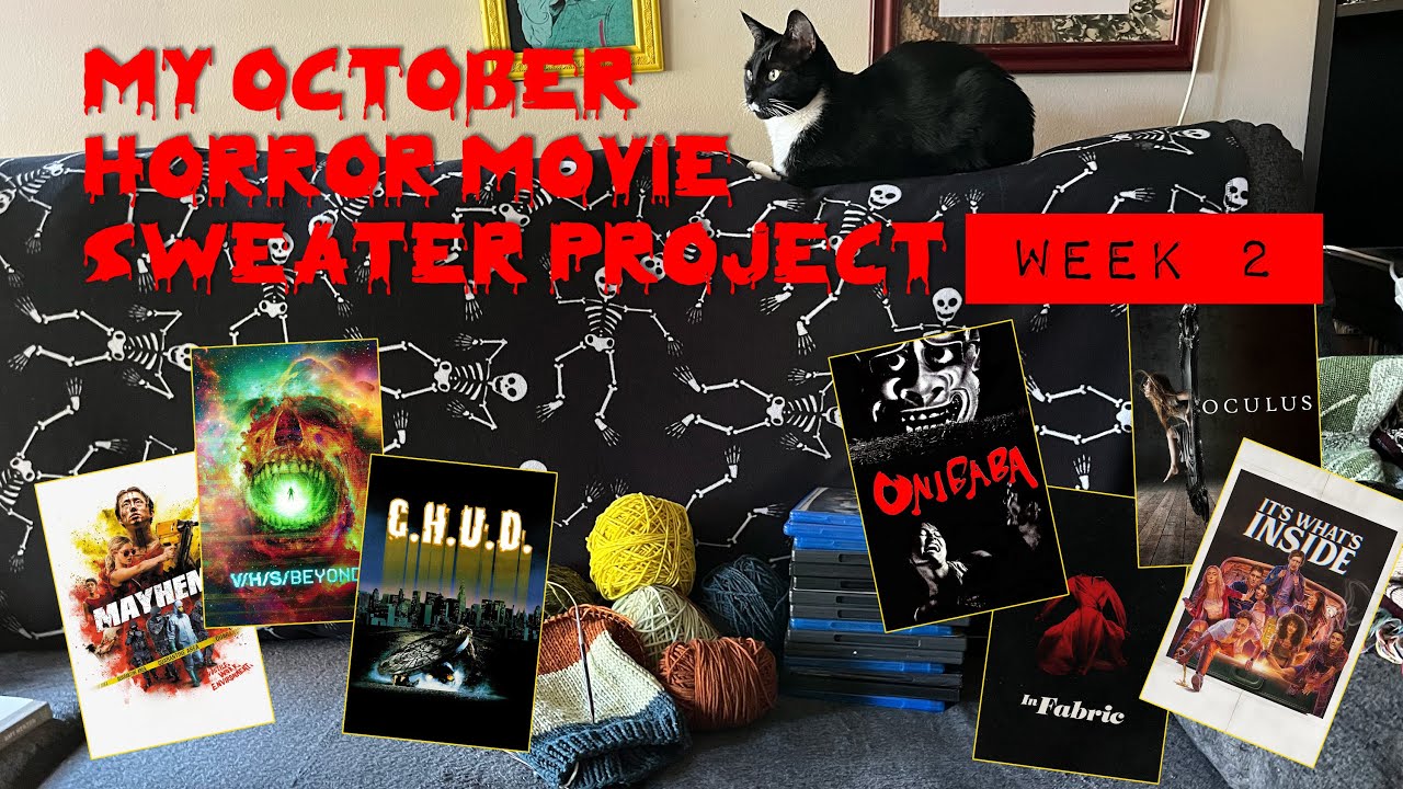 October Horror Movie Sweater Knitting Project Week 2! - YouTube