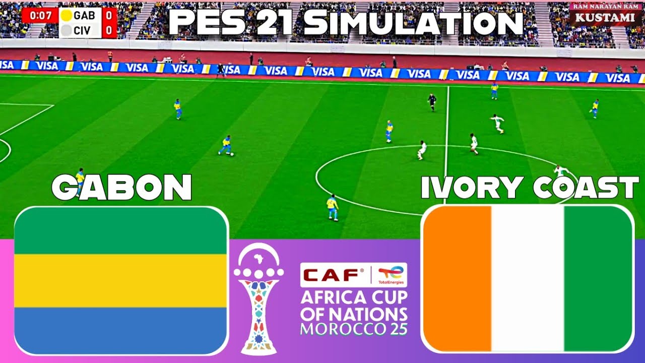 🔴Gabon vs Ivory Coast⚽ Africa Cup of Nations Round 3⚽PES 2021 ...
