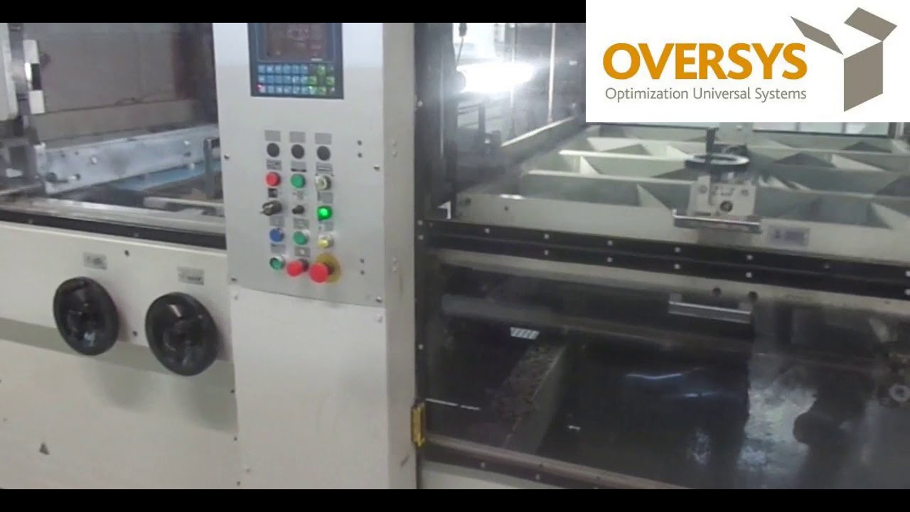VIDEO OVERSYS U51541019 BOBST SPO 160 VISION FLAT BED DIE CUTTER WITH EASYLOADER - YouTube