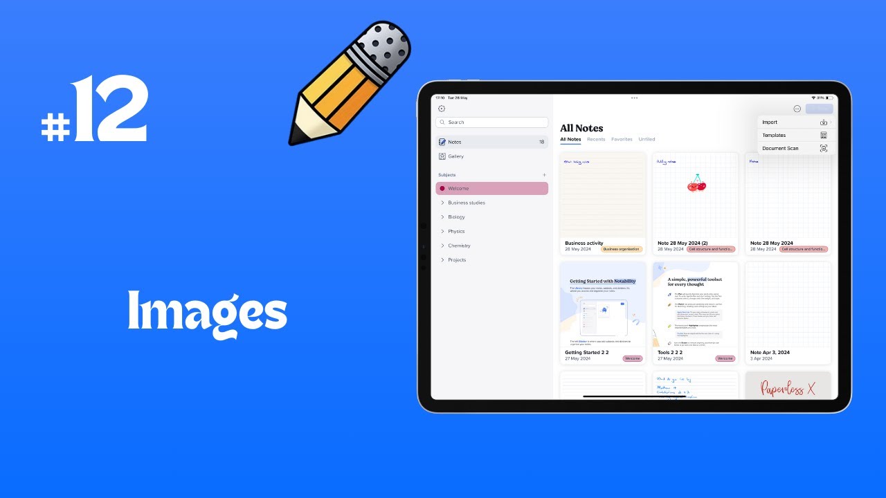#12 Notability: images | Beginner’s course - YouTube