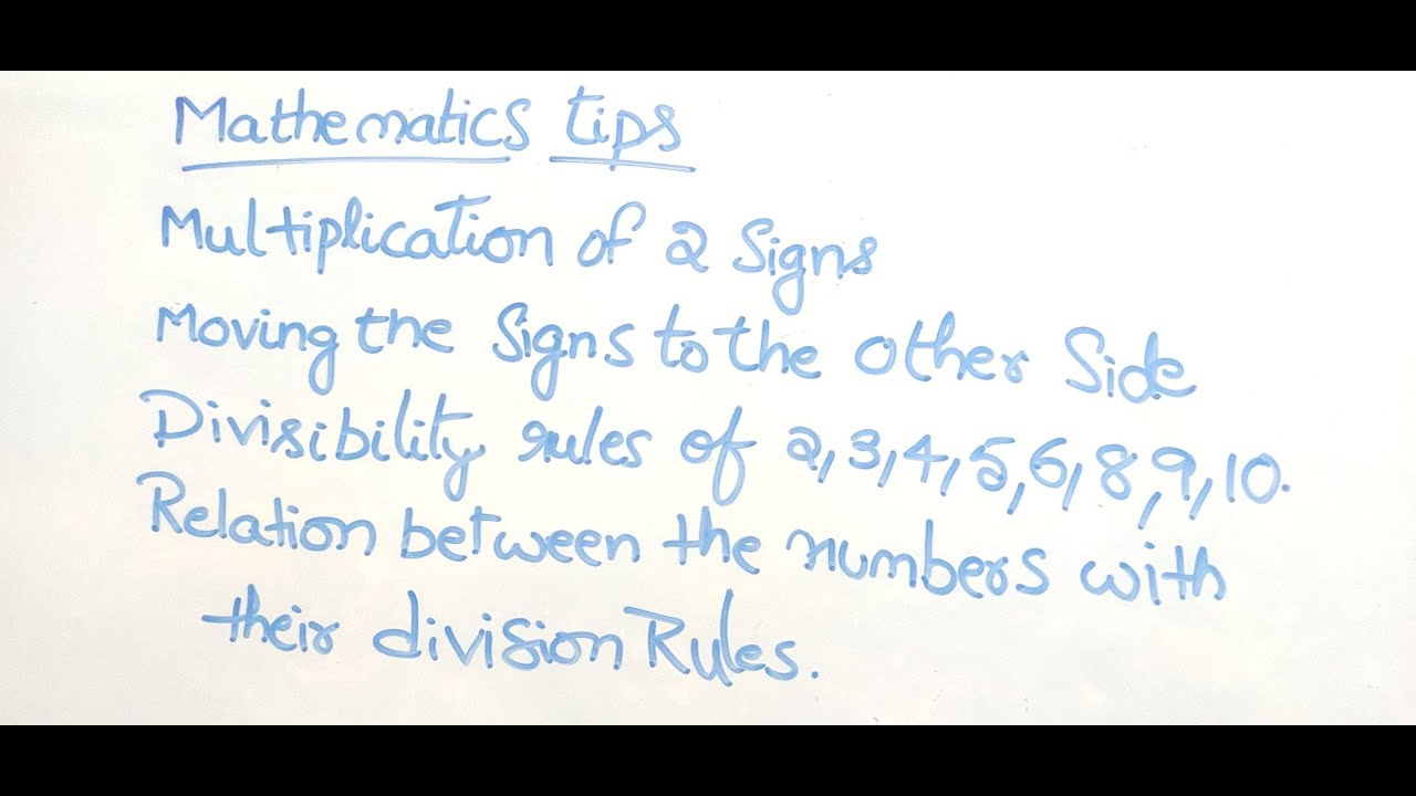 Maths Tips For You | Tips For You In Maths - YouTube