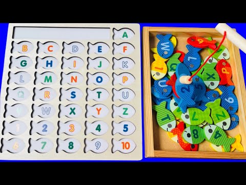 Let’s Learn Alphabet Letters and Numbers Fishing Game | Preschool ...