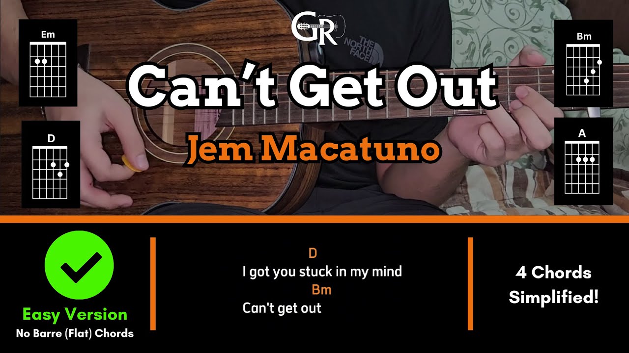 Can't Get Out - Jem Macatuno | EASY! Guitar Tutorial (CHORDS, STRUMMING ...