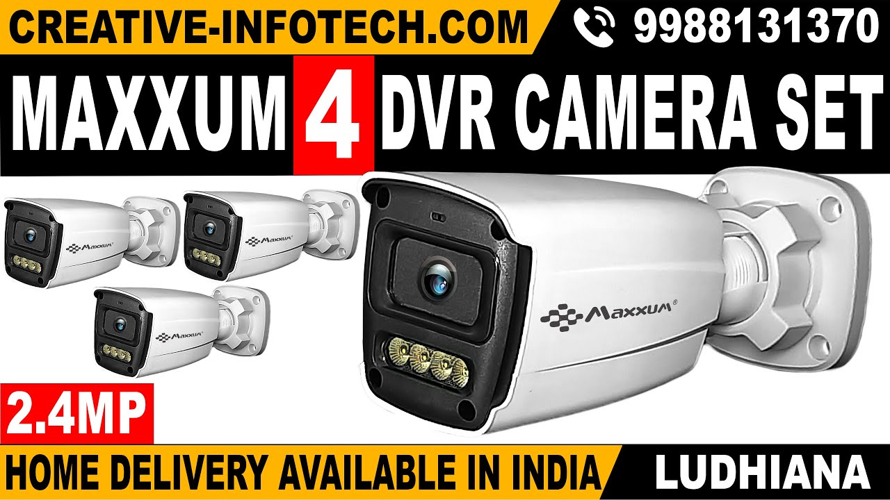 MAXXUM 4 CAMERA SET | 2.4MP DAY NIGHT COLOR CAMERA & MIC CREATIVE ...