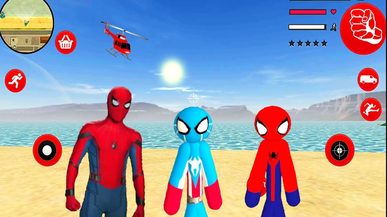 Superhéroe Stickman Juego - US Captain America Stickman Rope Hero New ...