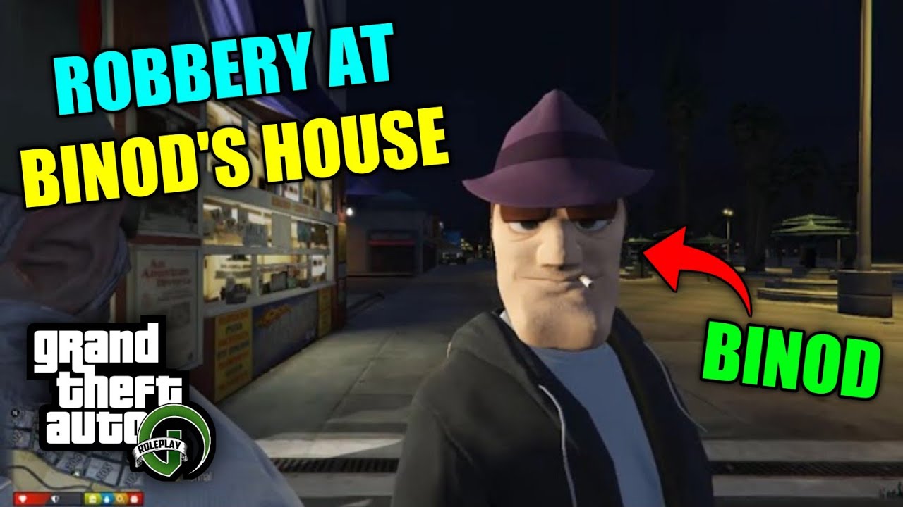 Robbery at Binod's House 😄 GTA V Role Play 🤪 - YouTube
