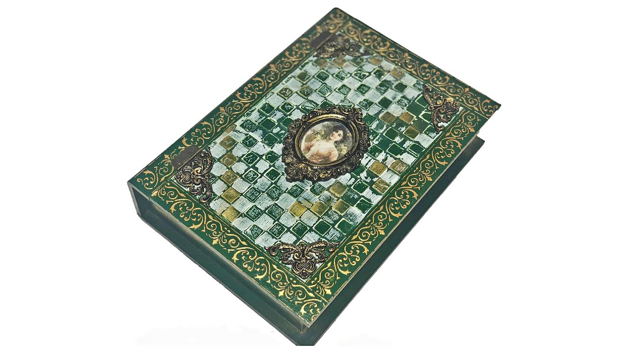 DIY VINTAGE DECOUPAGE BOX / BOX THAT LOOKS LIKE A BOOK - YouTube