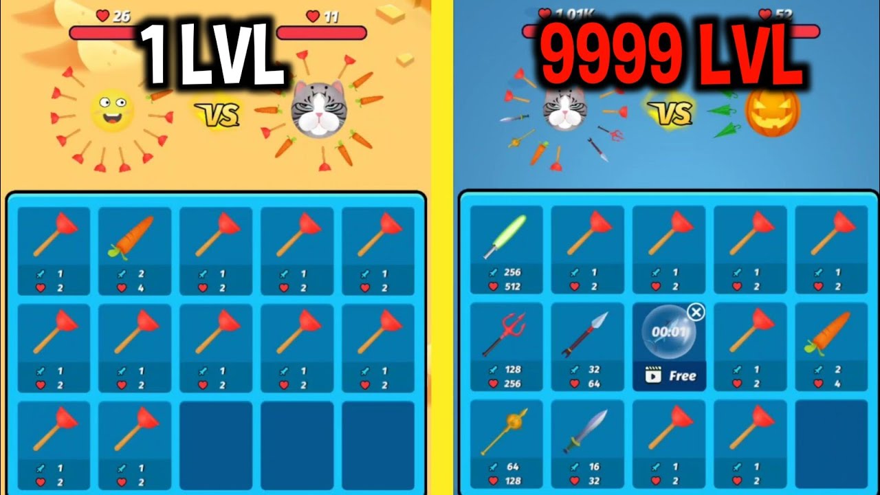 MAX LEVEL in Merge Weapons Game - YouTube