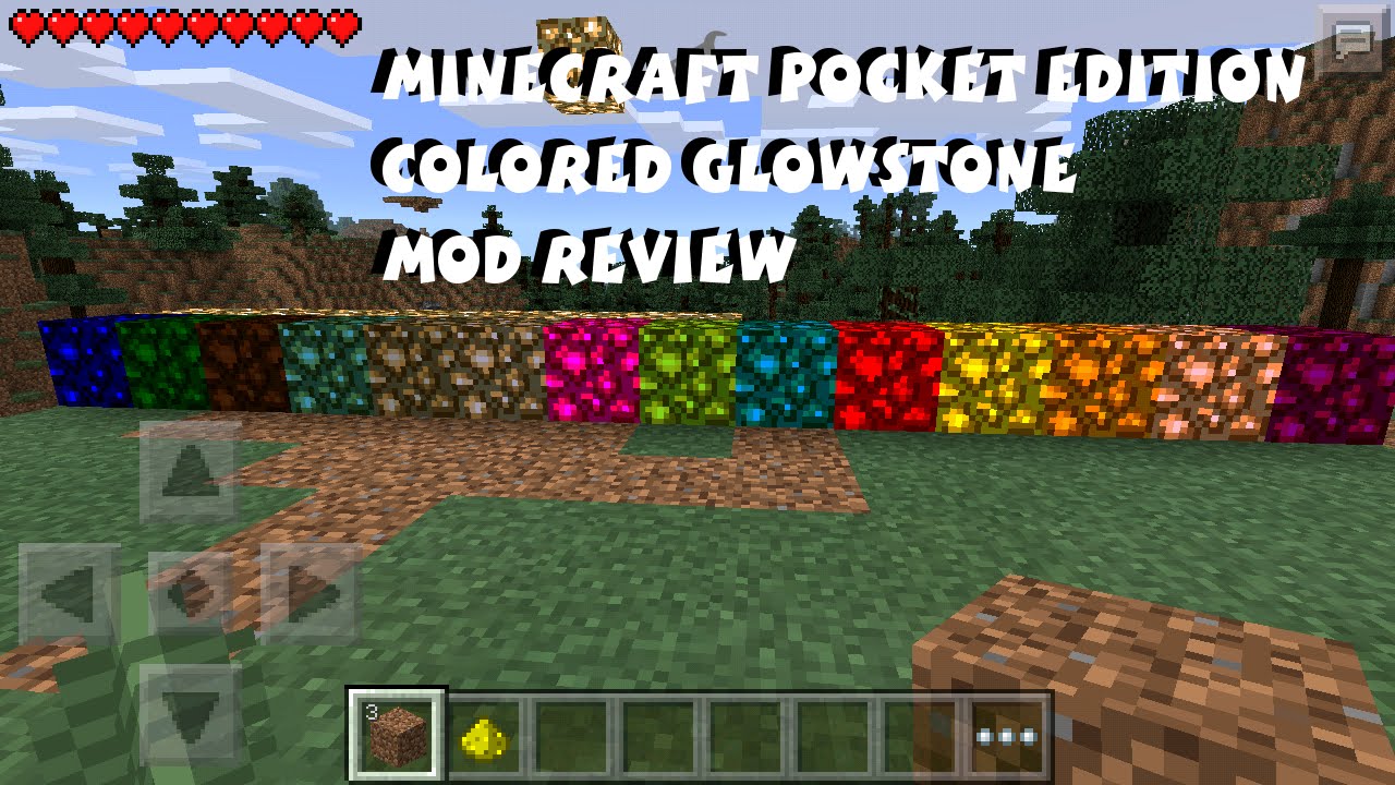 Colored Glowstone - Minecraft Pocket Edition Mod Review - YouTube