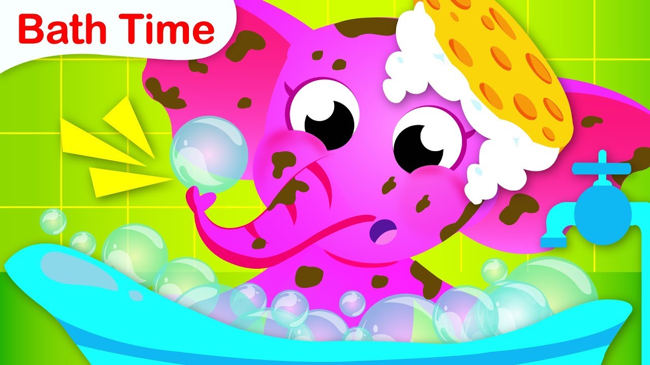 Healthy Habits | Bath Time with Ellie the Elephant | Nursery Rhymes by ...