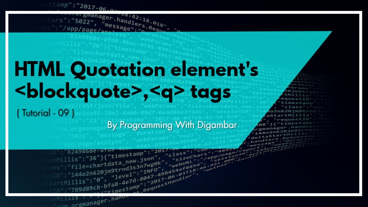 Html Quotation Element S Blockquote And Q Tags Youtube