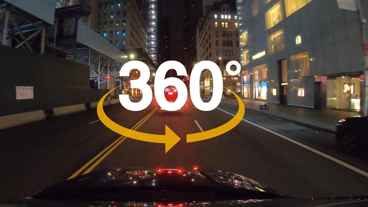 360° NYC State of Emergency : Driving Park Avenue & 5th Avenue at Night ...