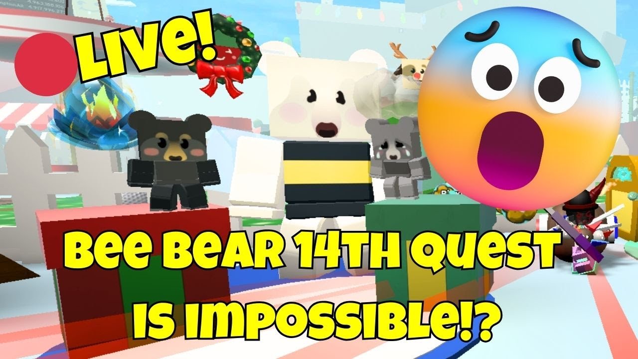 🔴LIVE BEE BEAR QUEST 14 IS IMPOSSIBLE?! 🤯🔥 BEESMAS PART 2 UPDATE | ROBLOX - YouTube