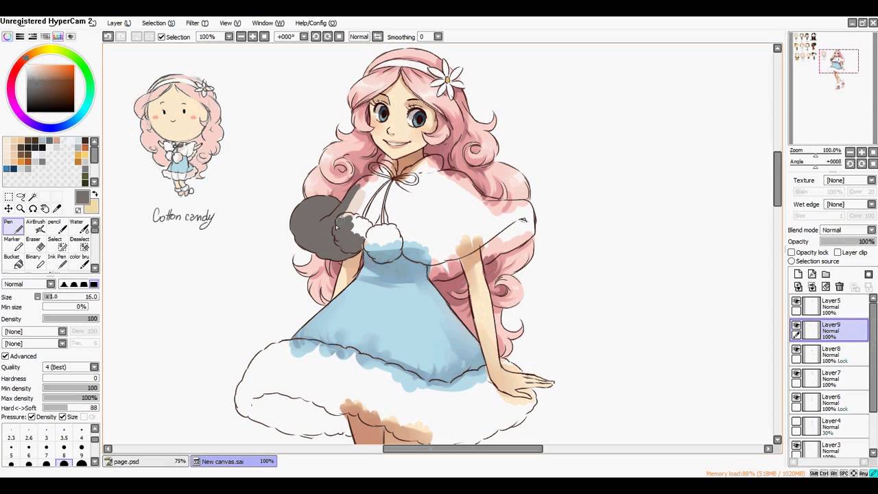 cotton candy speed drawing (2x speed) - YouTube
