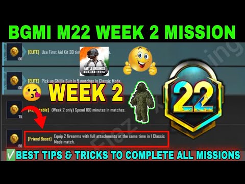 BGMI M22 WEEK 2 MISSION🔥WEEK 2 MISSION🔥M22 ROYAL PASS WEEK 2 MISSION ...