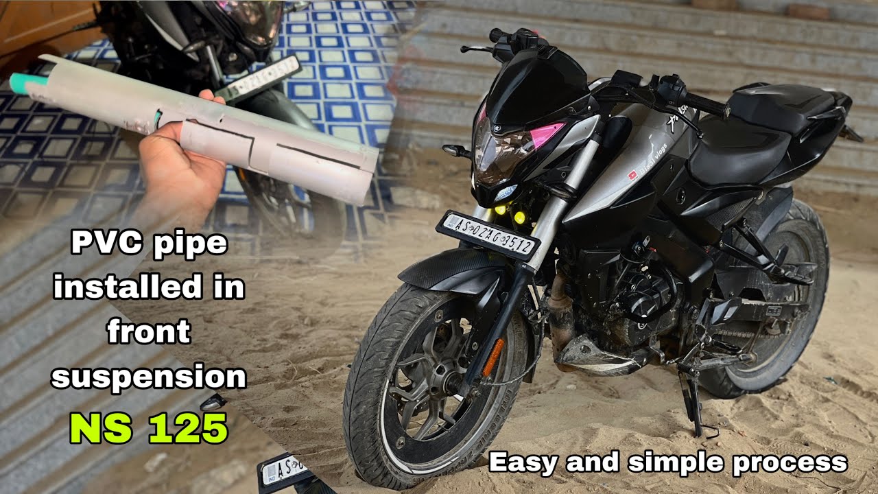 Front suspension PVC pipe installed in NS125 || easy and simple process ...
