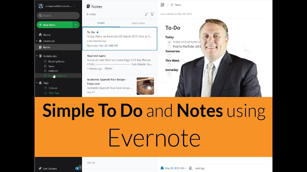 Simple To Do and Notes in Evernote [v0902s] - YouTube