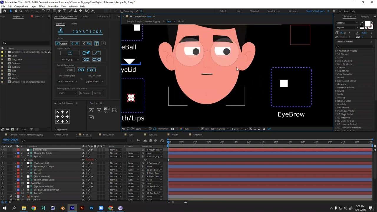After Effects Mouth Riggging With Joysticks 'n Sliders | Bangla ...