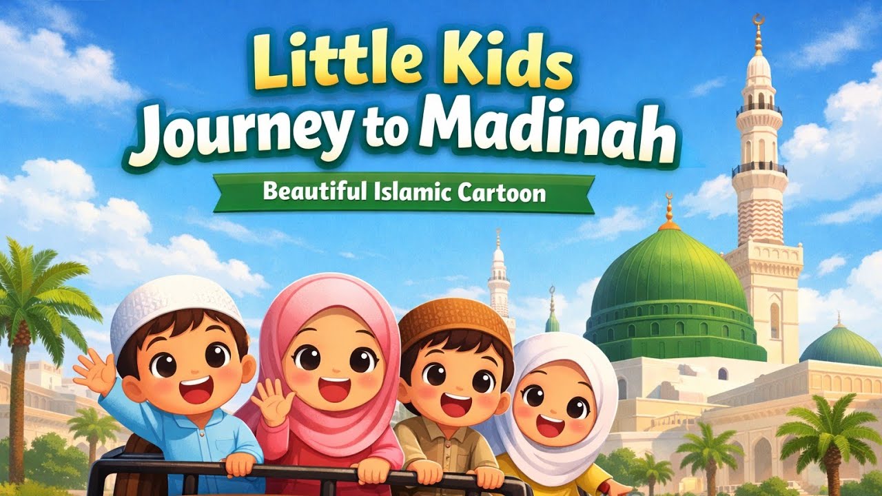 Little Muslim Kids Traveling to Madinah | Beautiful Islamic Cartoon ...