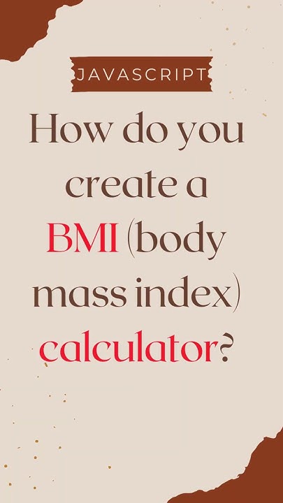 How do you create a BMI calculator? - YouTube