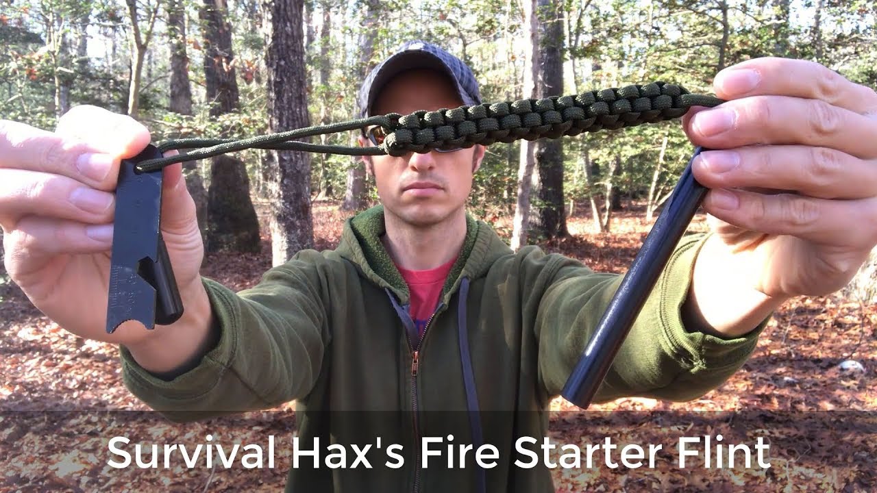6in Fire Starter Flint with Waterproof Tinder Holder and Whistle - YouTube