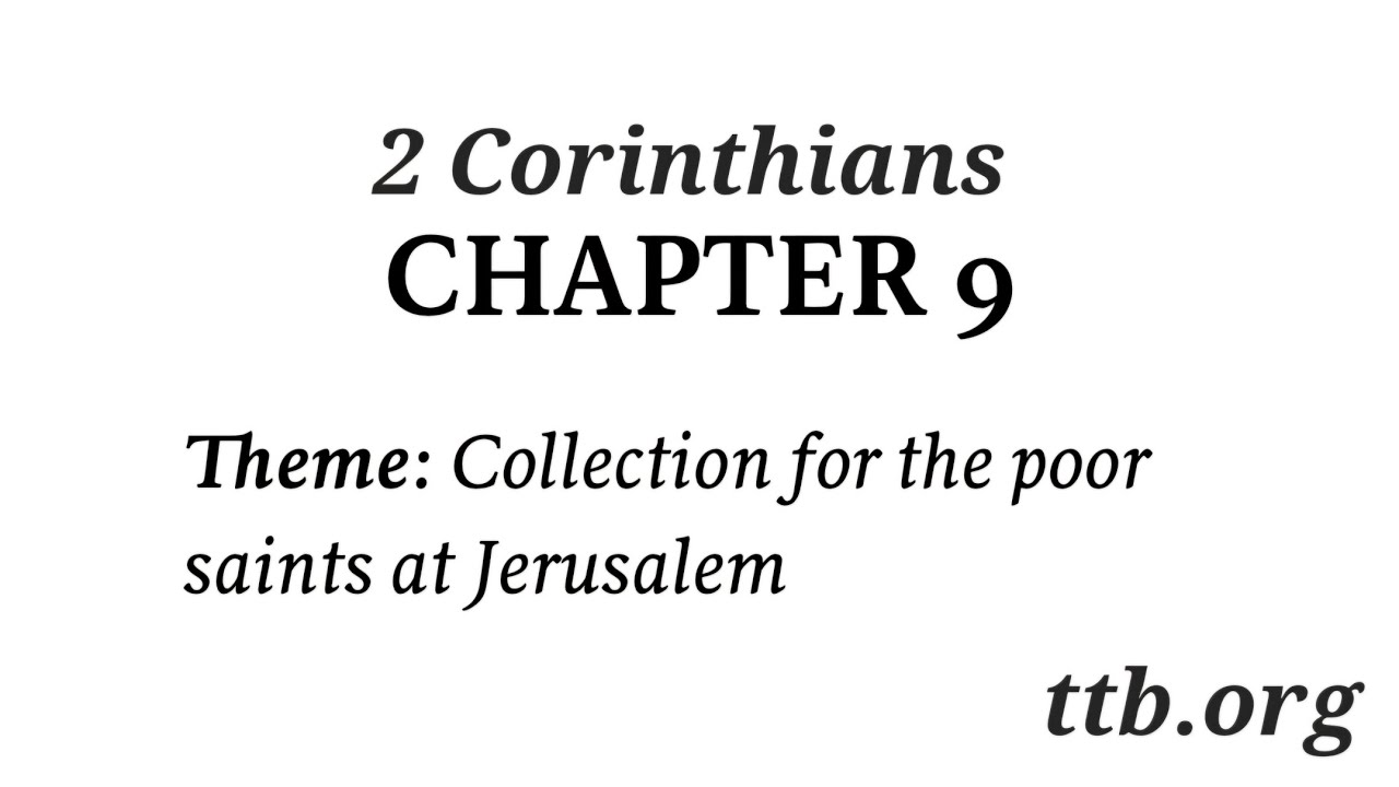 2 Corinthians Chapter 9 (Bible Study) - YouTube