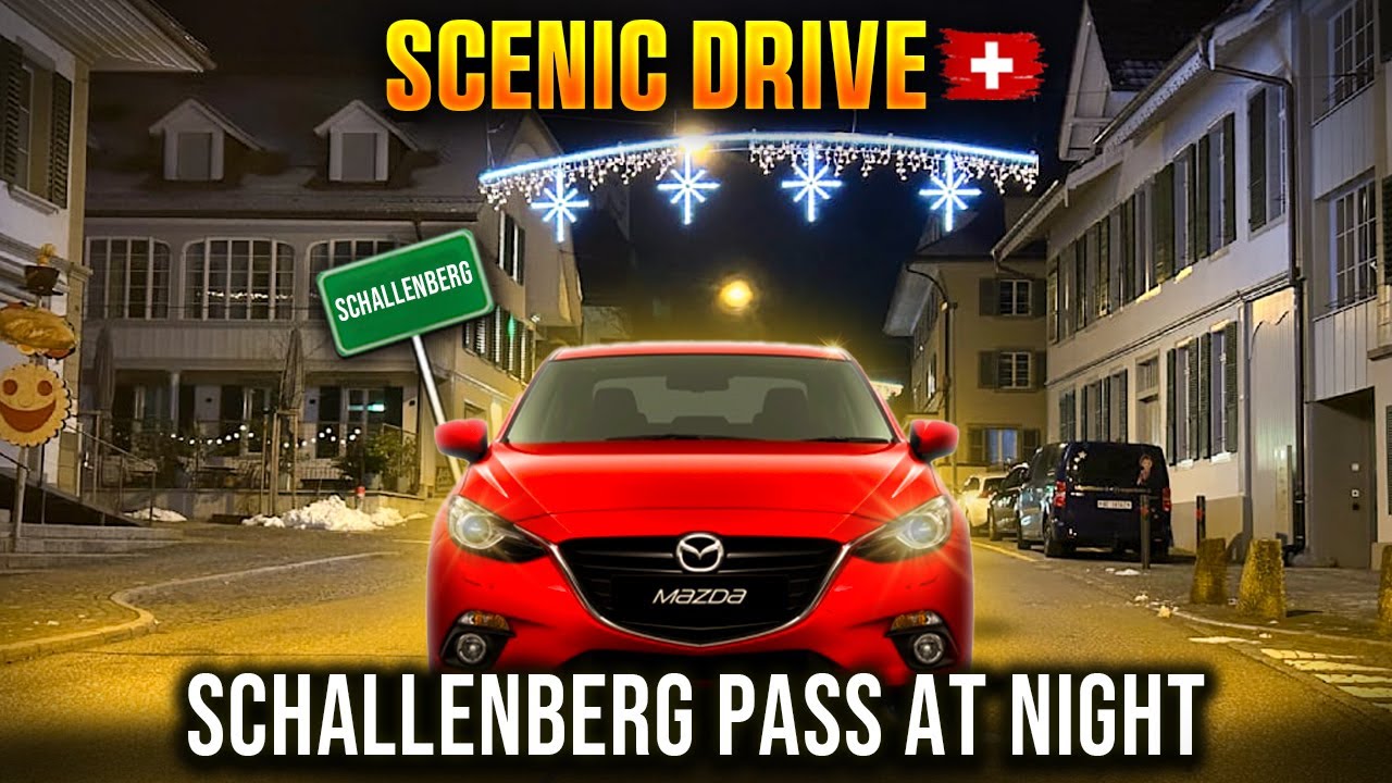 Nighttime Adventure: Driving Over The Schallenberg Pass On A Road Trip ...