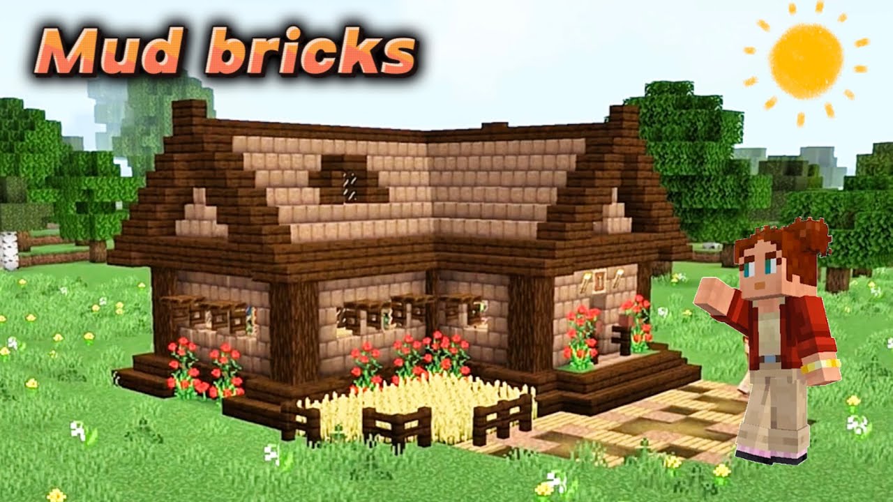 Minecraft / How to Build a Mud Brick House 🏠 - YouTube