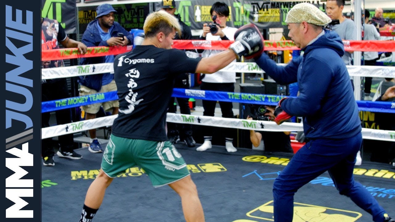 Tenshin Nasukawa's open workout from Mayweather Boxing Club - YouTube