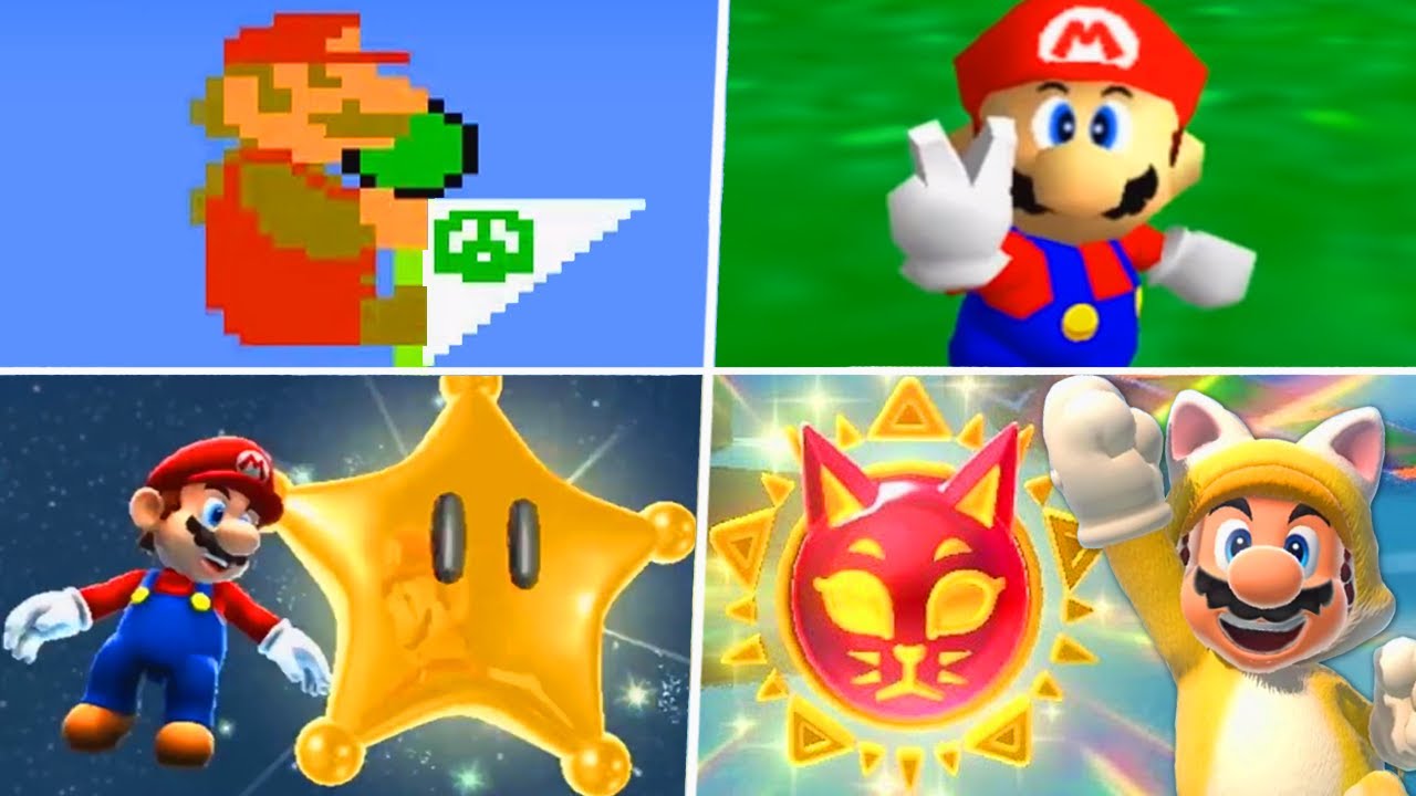 Evolution of Super Mario Level Endings (1985 - 2021) - YouTube