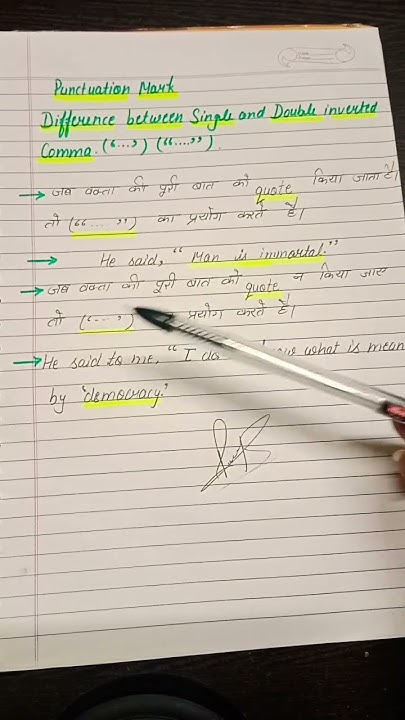 Punctuation Mark (Inverted Commas) difference between single and double ...