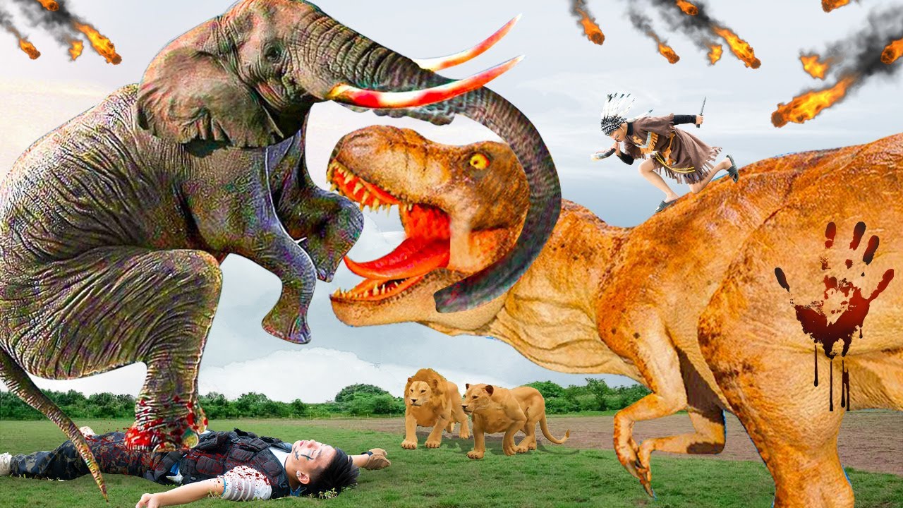 Last Blockbuster Dinosaur T rex Attack | T-rex Chase 5 | Jurassic Park ...