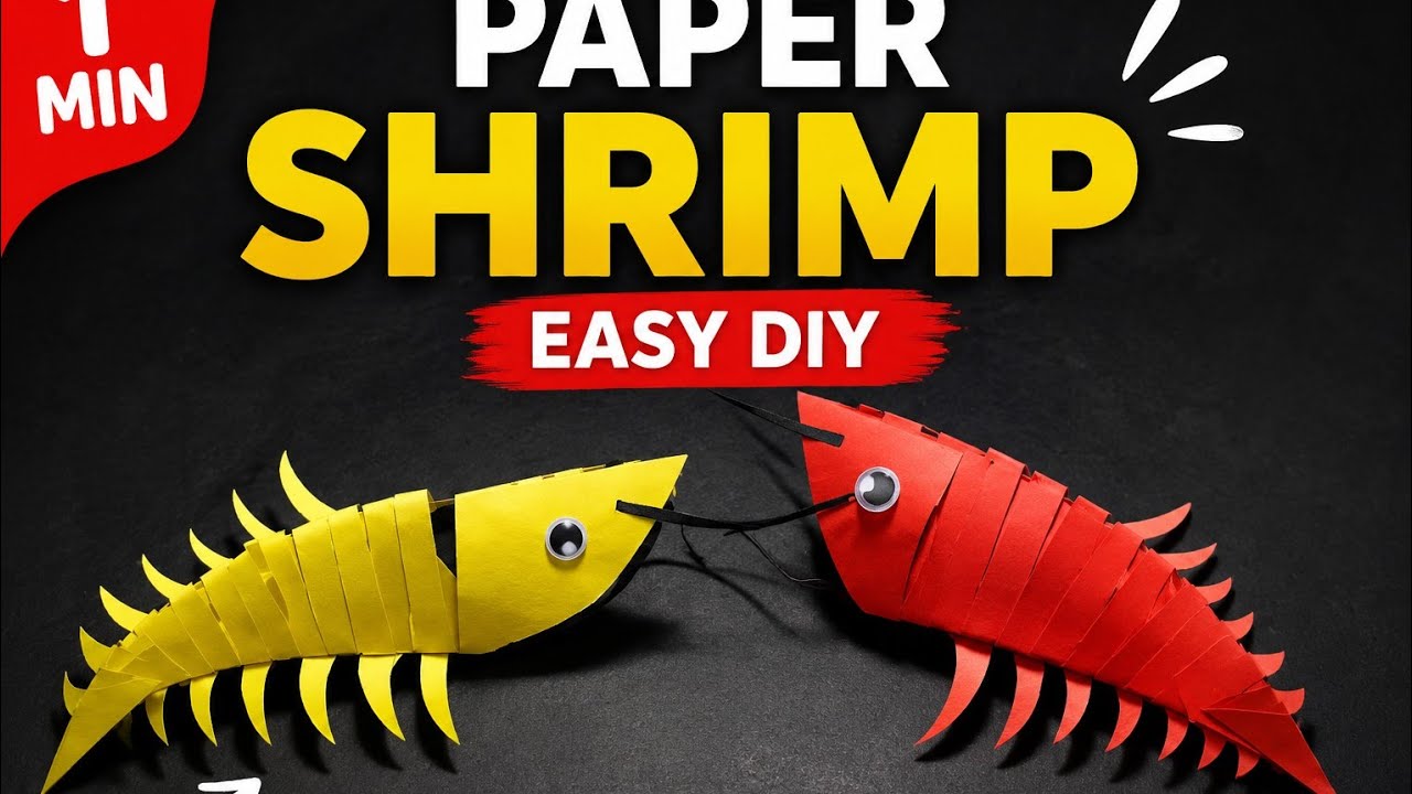 How to make paper shrimp at home-easy paper shrimp making at home - diy ...