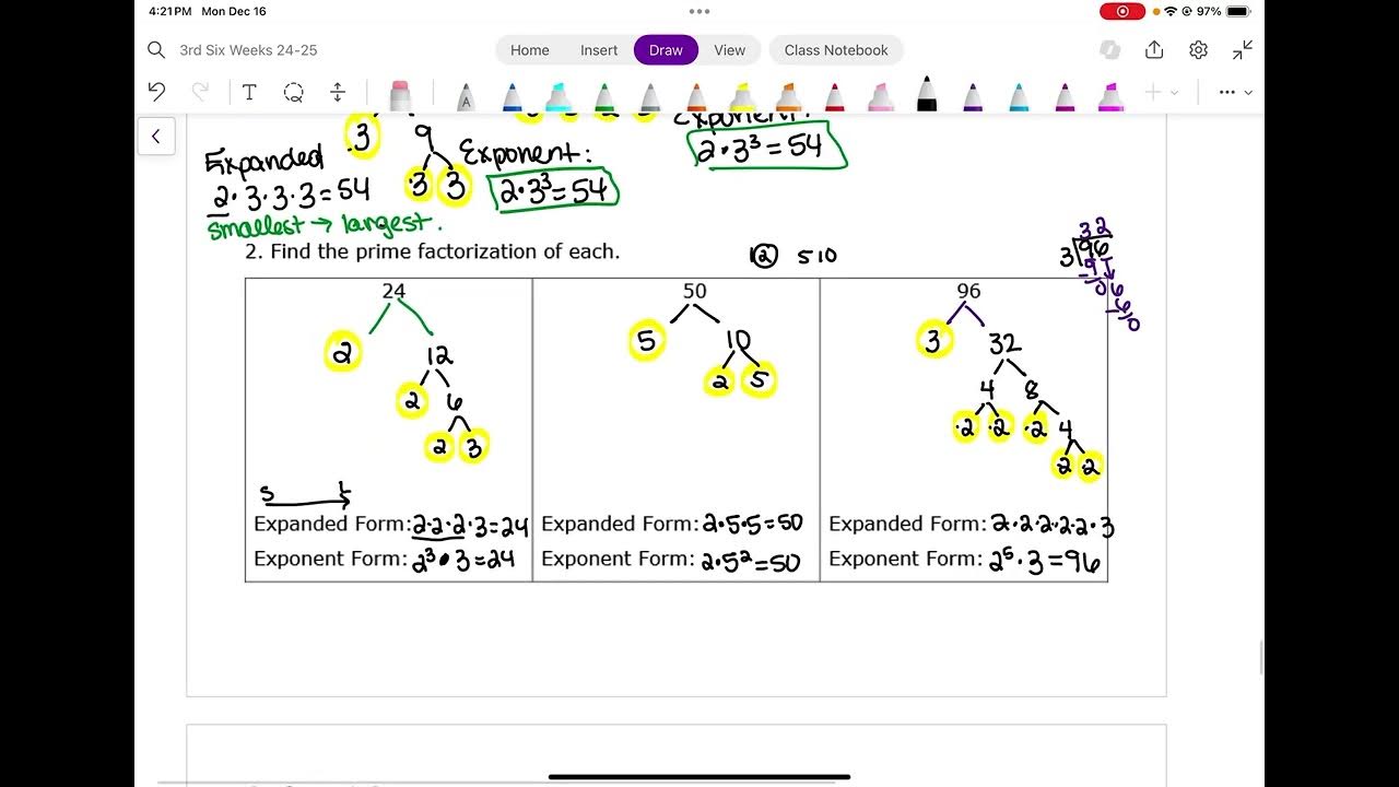 7.3 Prime Factorization and Order of Operation Note Video - YouTube