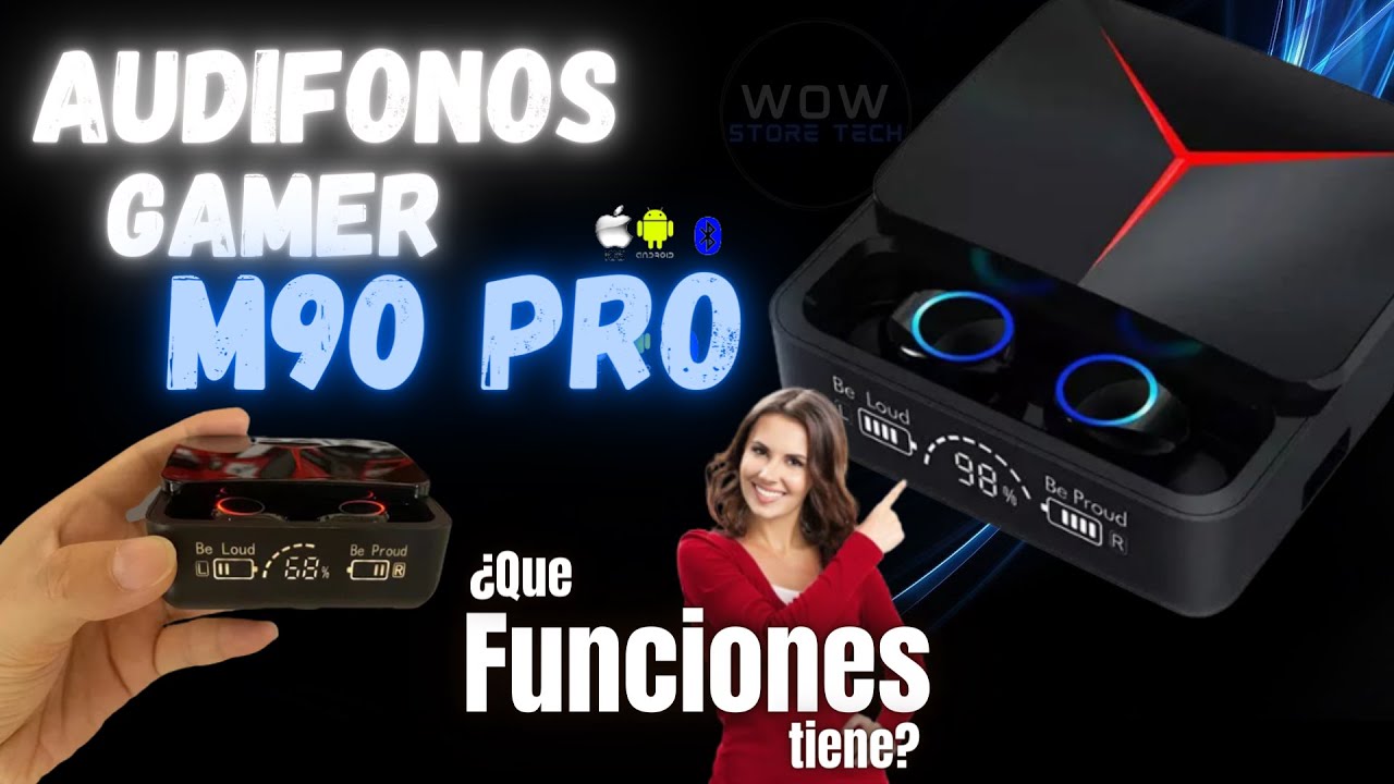 🎧Tutorial para Conectar y sobre las Funciones de tus Audífonos Bluetooth M90 Pro V5.3 - YouTube