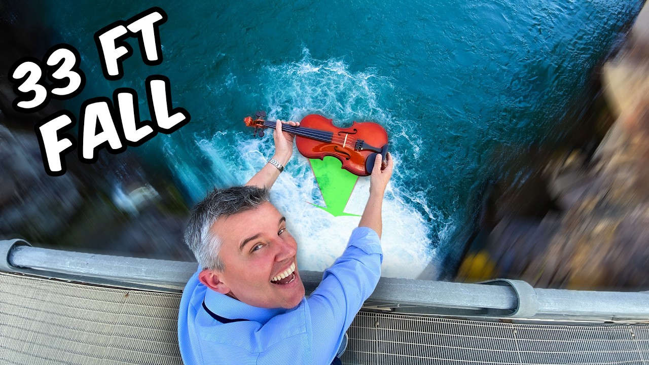 I DROPPED a Violin From a BRIDGE - Testing our Safe Packaging - YouTube