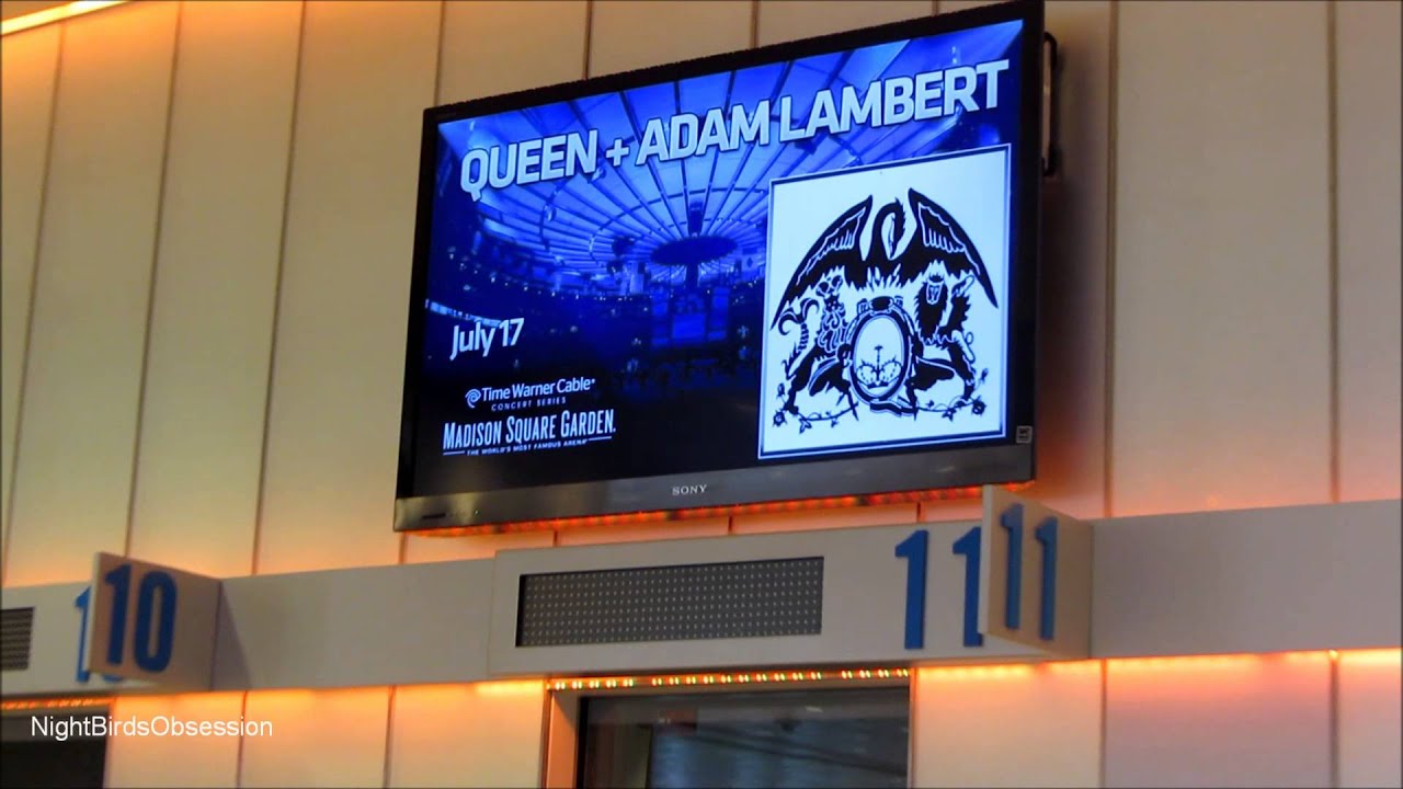 QUEEN + ADAM LAMBERT TOUR Promo on MSG Box Office Video Screen for July ...