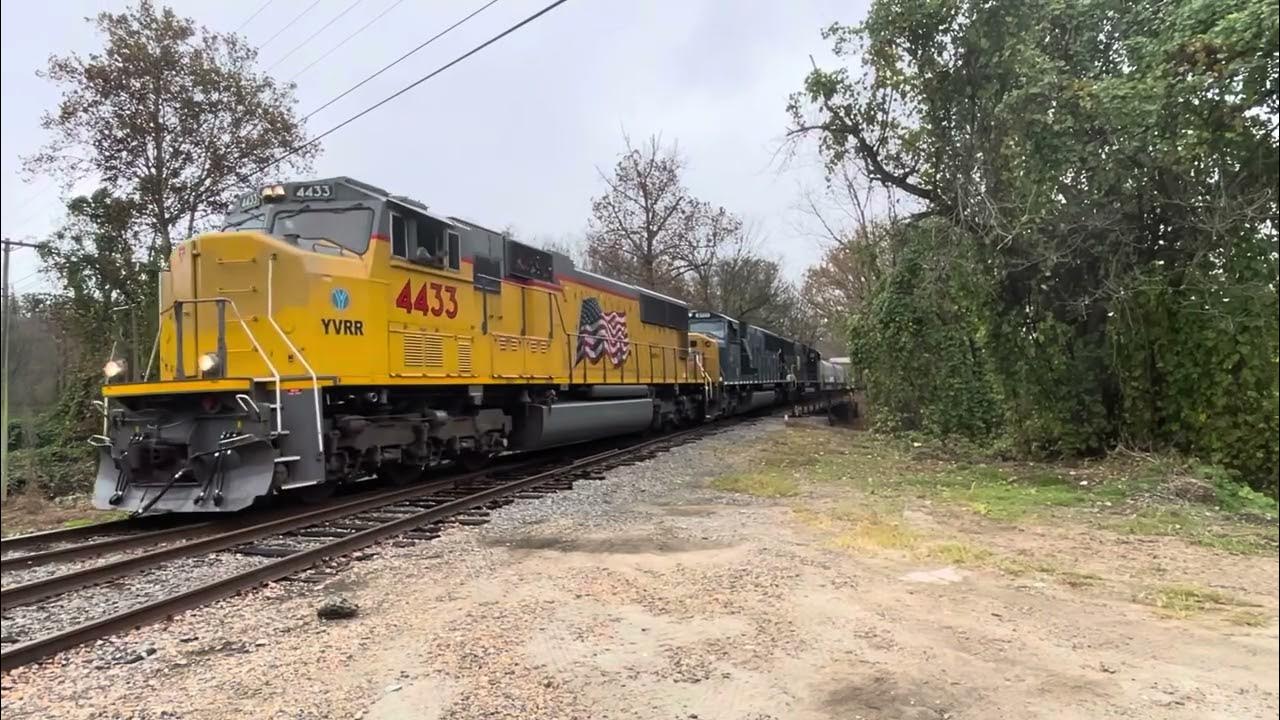#transportation #shortlinerailroads YV1 and YV2 with ex CSX leader and ex UP SD70M leader 2024 ...