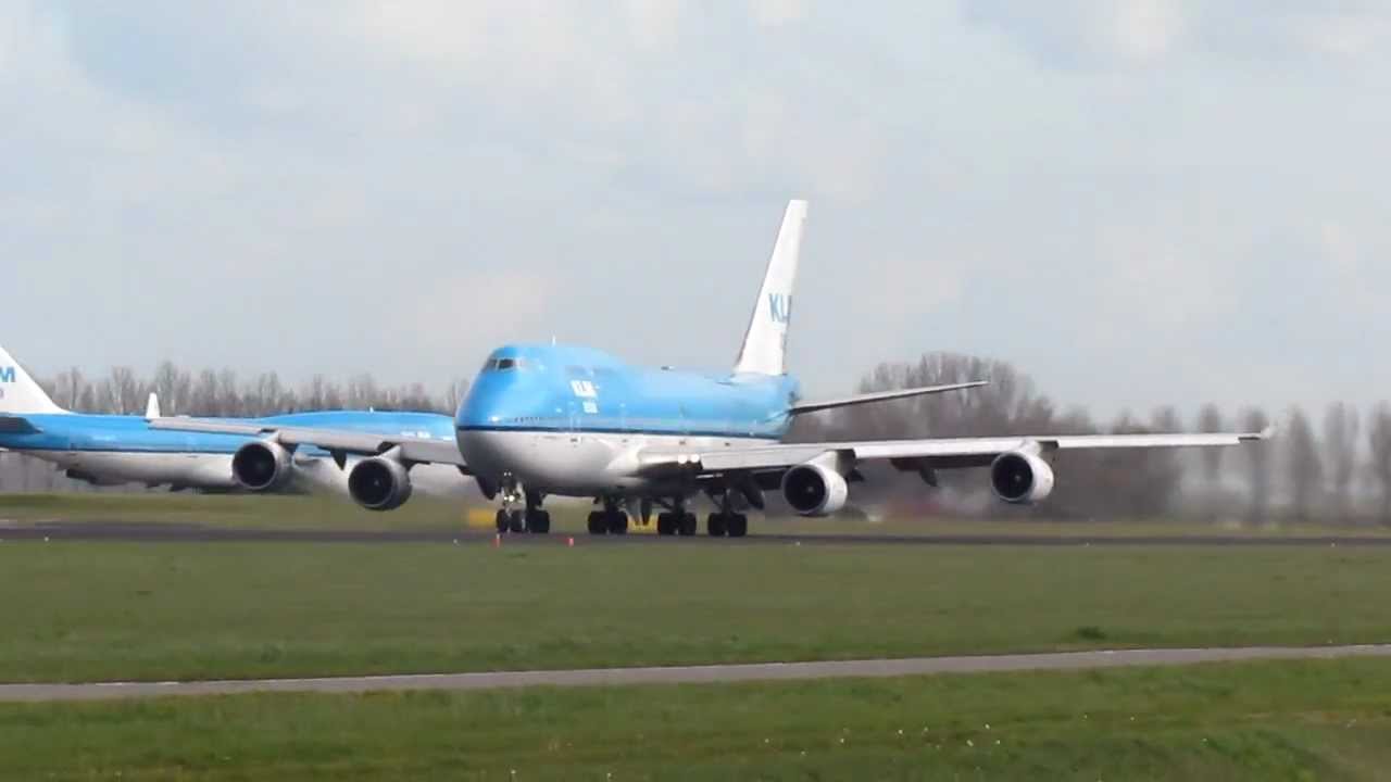 Take Off KLM Asia Boeing 747-400 Amsterdam Airport Schiphol (AMS) - YouTube