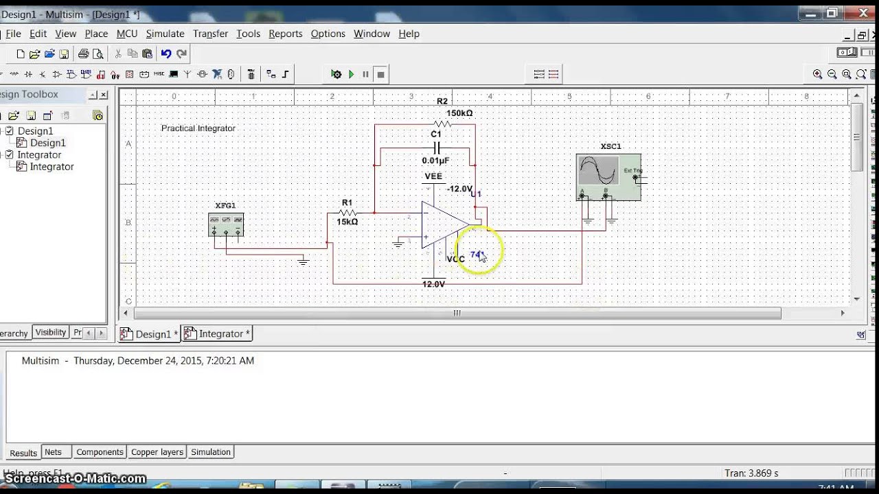 Copy of Integrator and Differentiator multisim simulation - YouTube